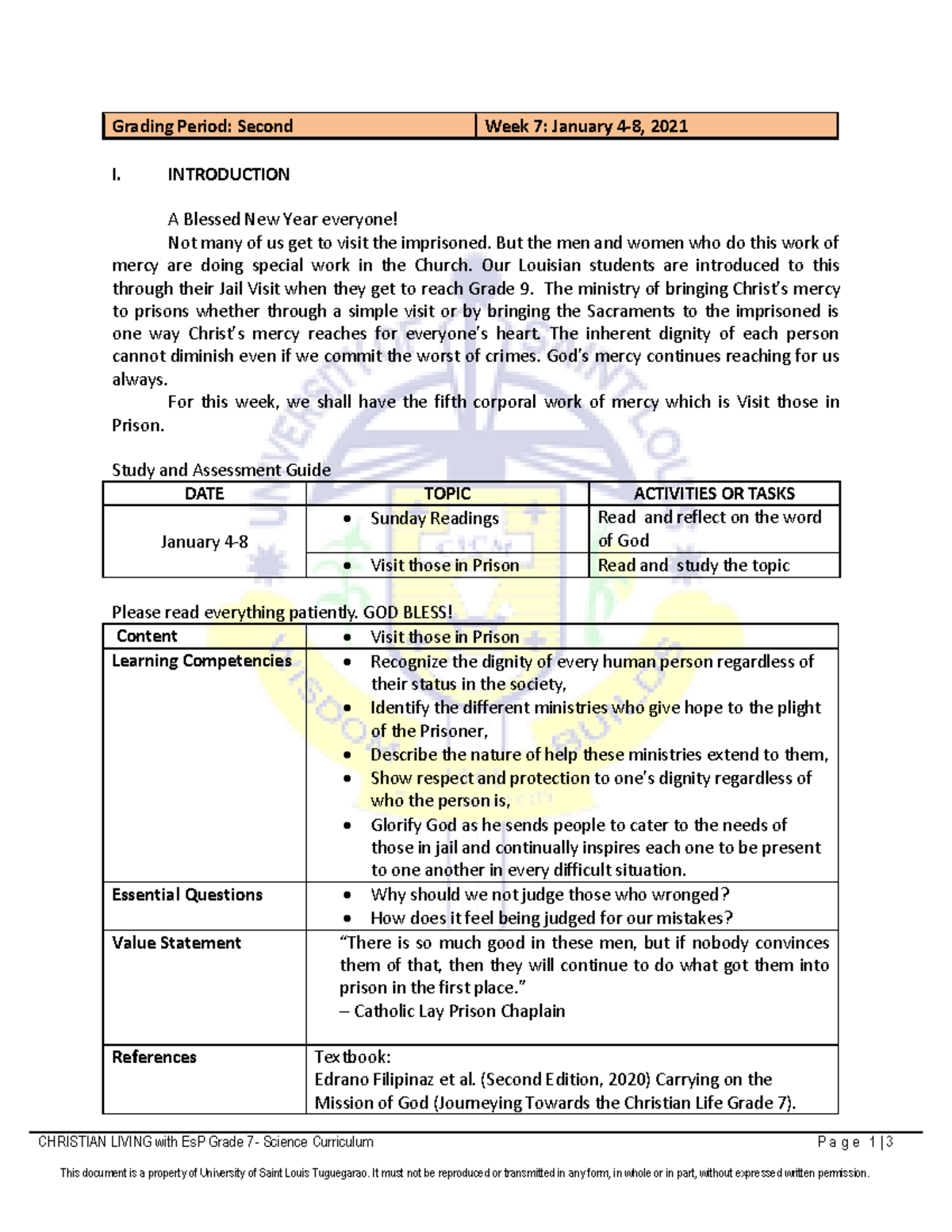 CL G7 Week 7 Science - CHRISTIAN LIVING with EsP Grade 7- Science ...
