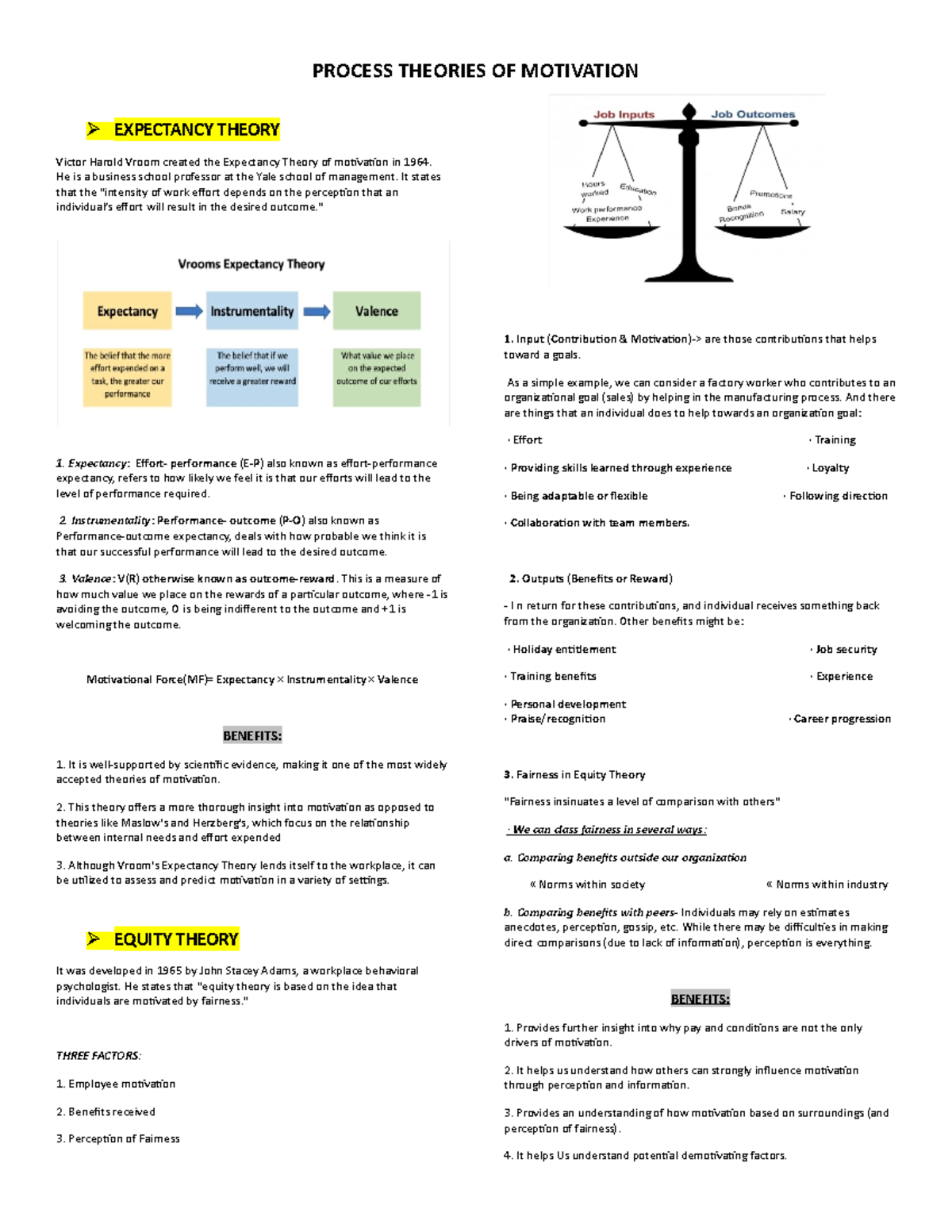 Group 8 Process Theories - PROCESS THEORIES OF MOTIVATION EXPECTANCY ...