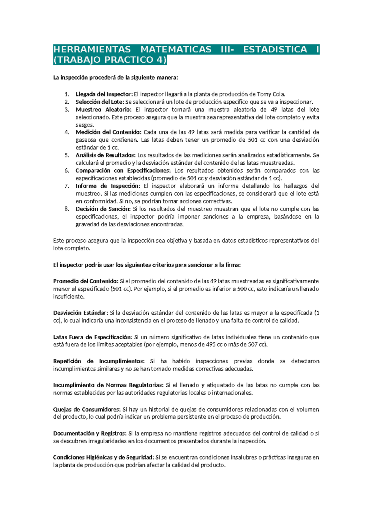 Vazquez Estefania TP N° 4- Estadistica I - HERRAMIENTAS MATEMATICAS III- ESTADISTICA I (TRABAJO ...