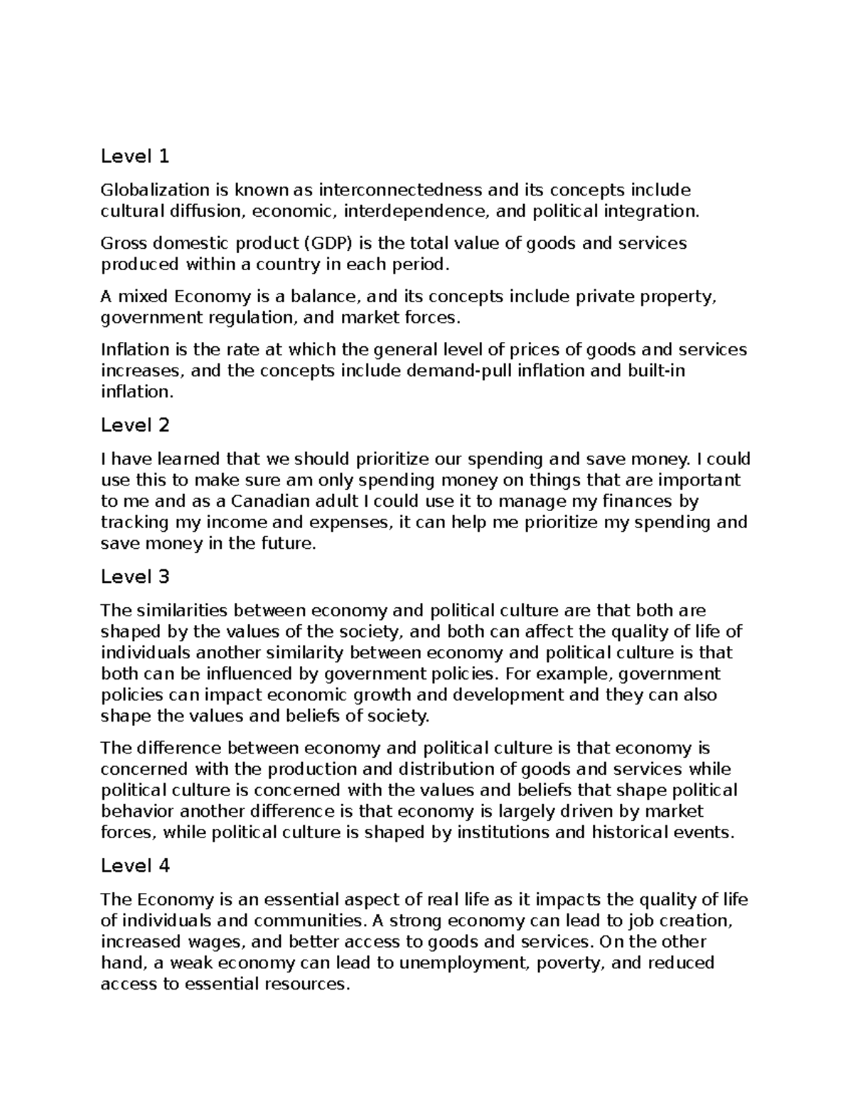 Social studies 1 - Personal assignments research - Level 1 ...