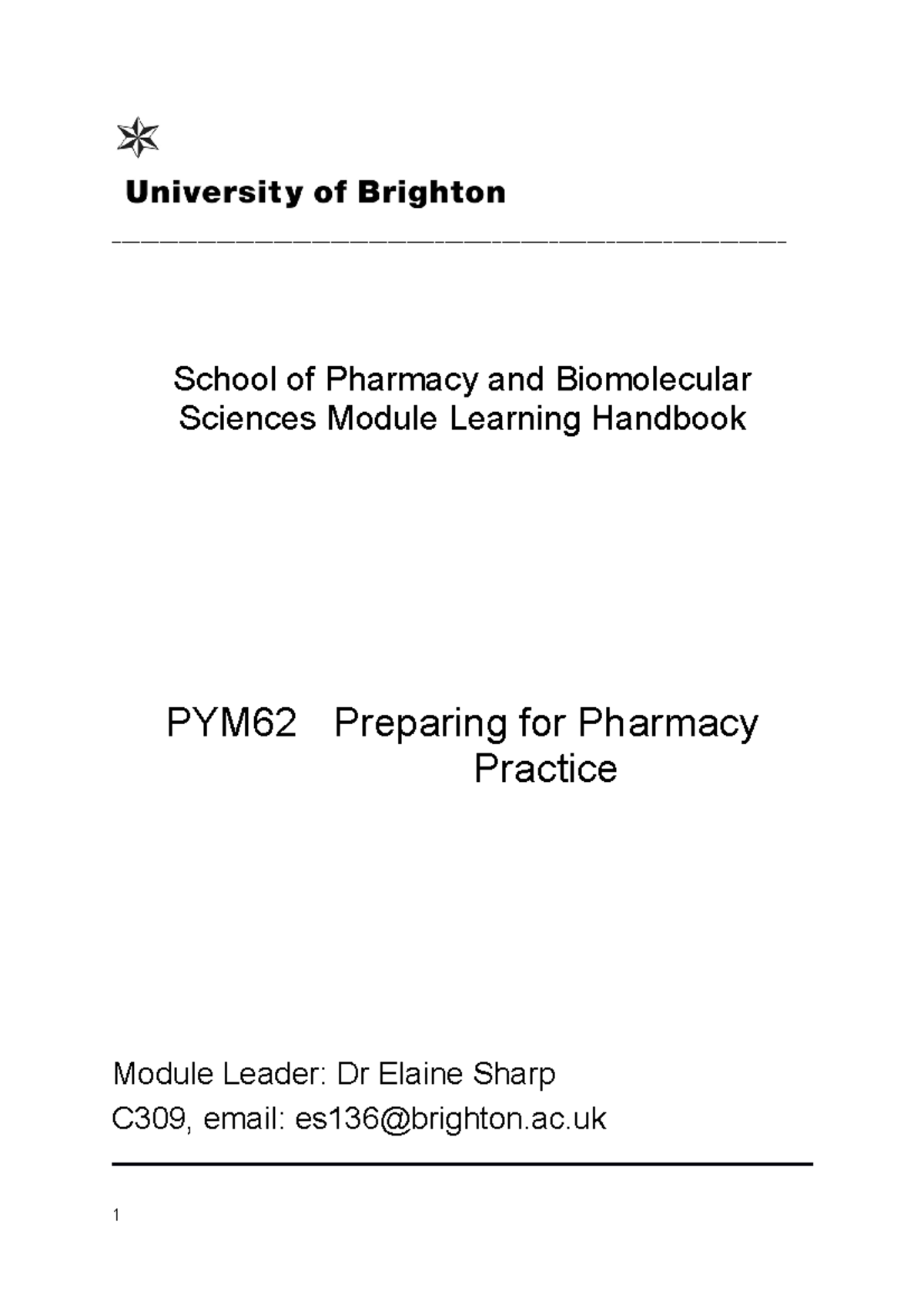 PYM62 Module Handbook 2021-22 v1 - - Studocu
