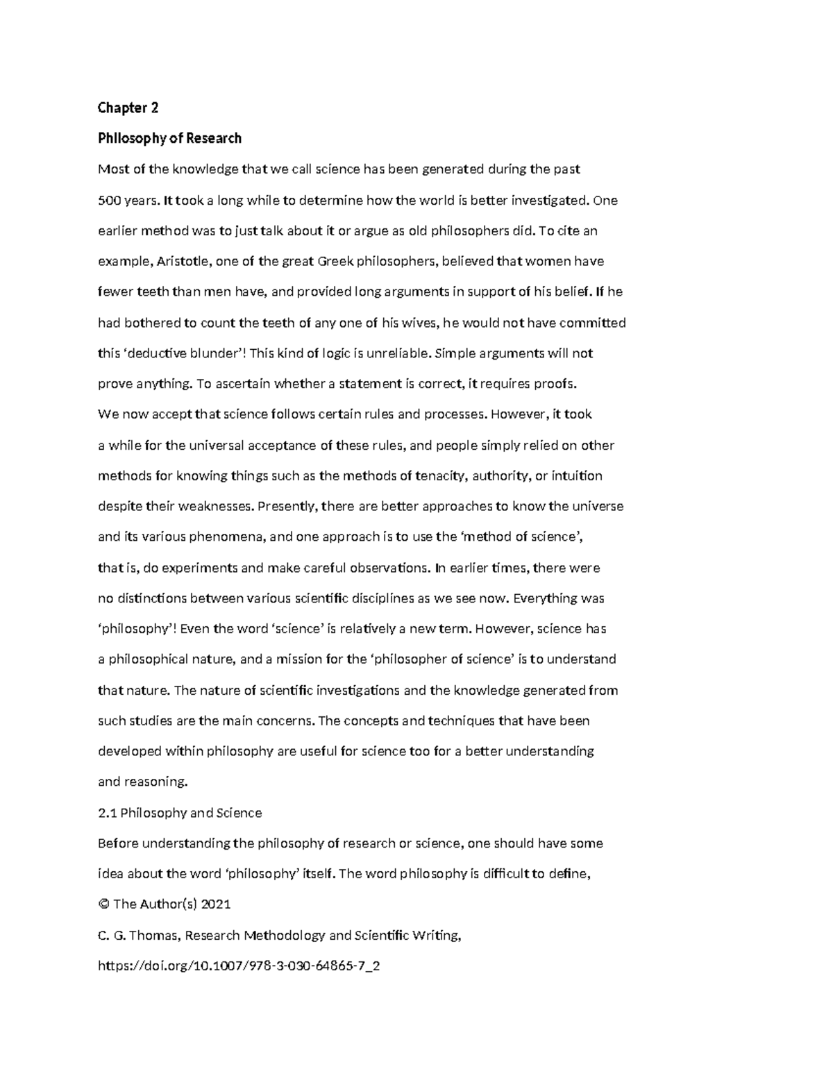 Research Methodology Chapter 2 - Chapter 2 Philosophy of Research Most ...