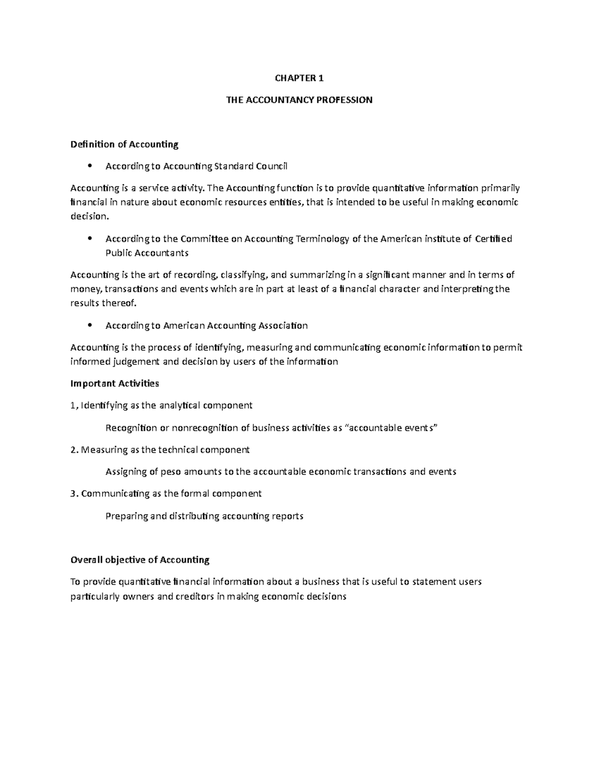 Conceptual Frameworks Chapter 1 - CHAPTER 1 THE ACCOUNTANCY PROFESSION ...