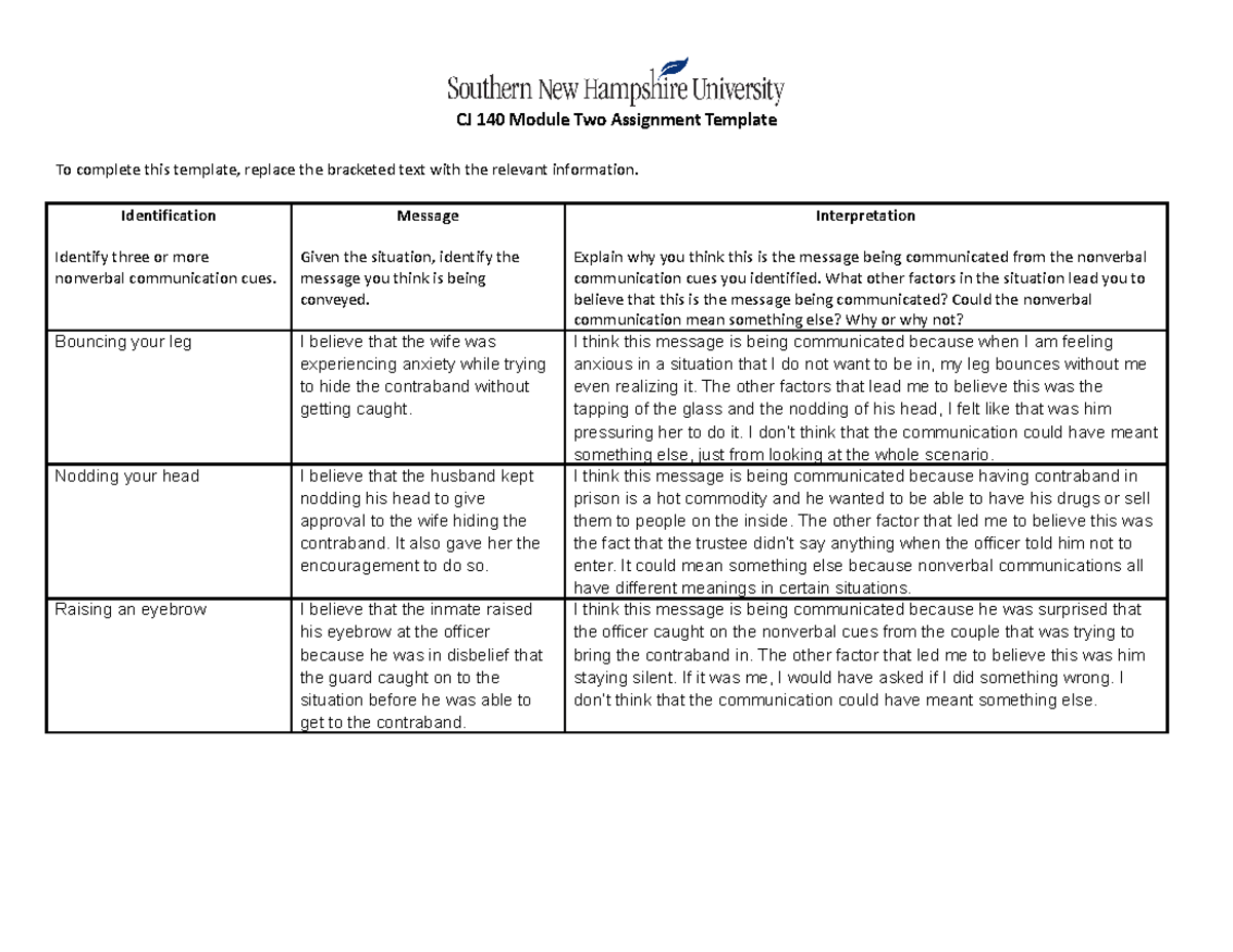 CJ 140 Module Two Assignment - Identification Identify three or more ...
