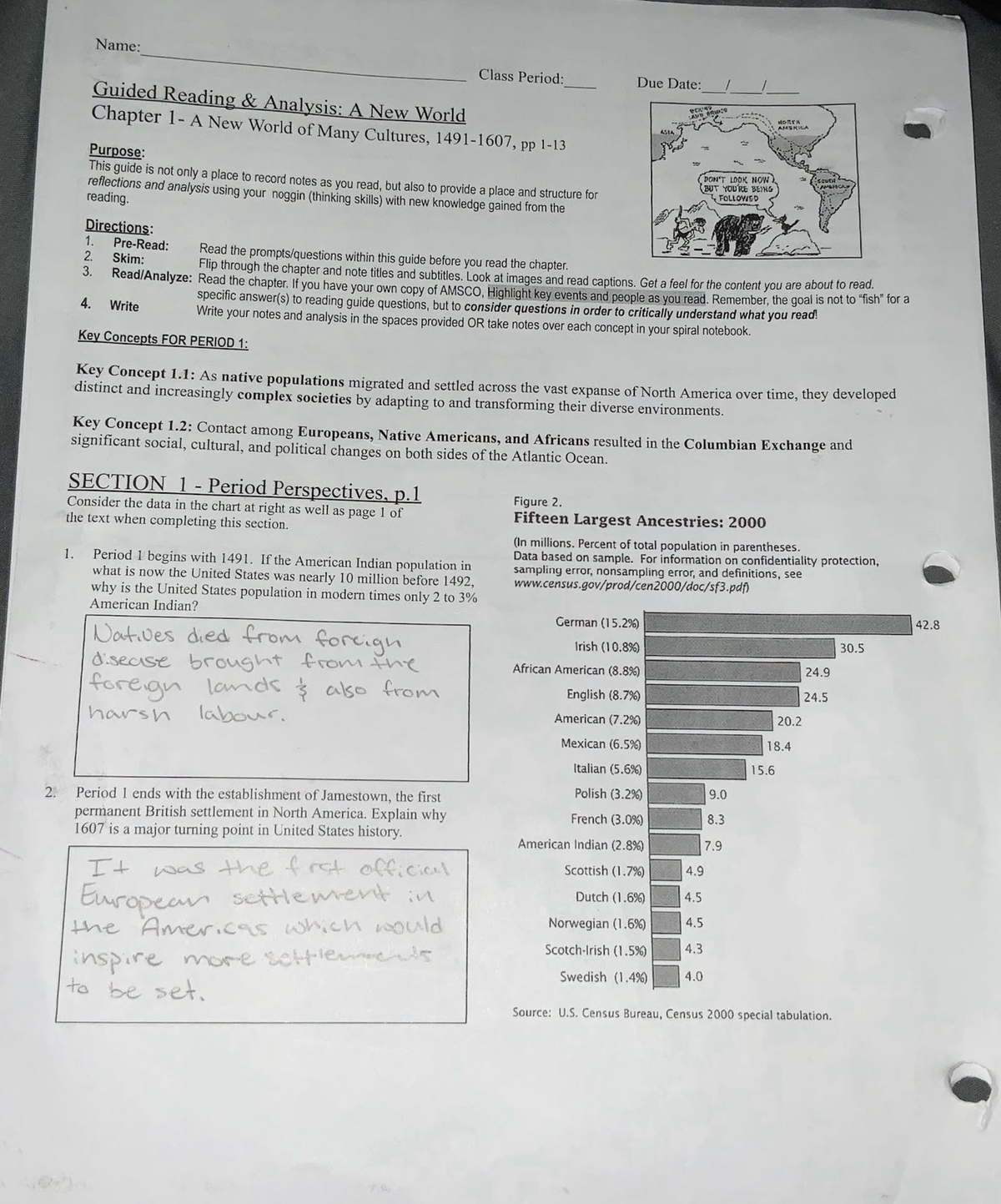Ch1 - Chapter 1 AMSCO AP US History notes from 2024 Page 1 - Name ...