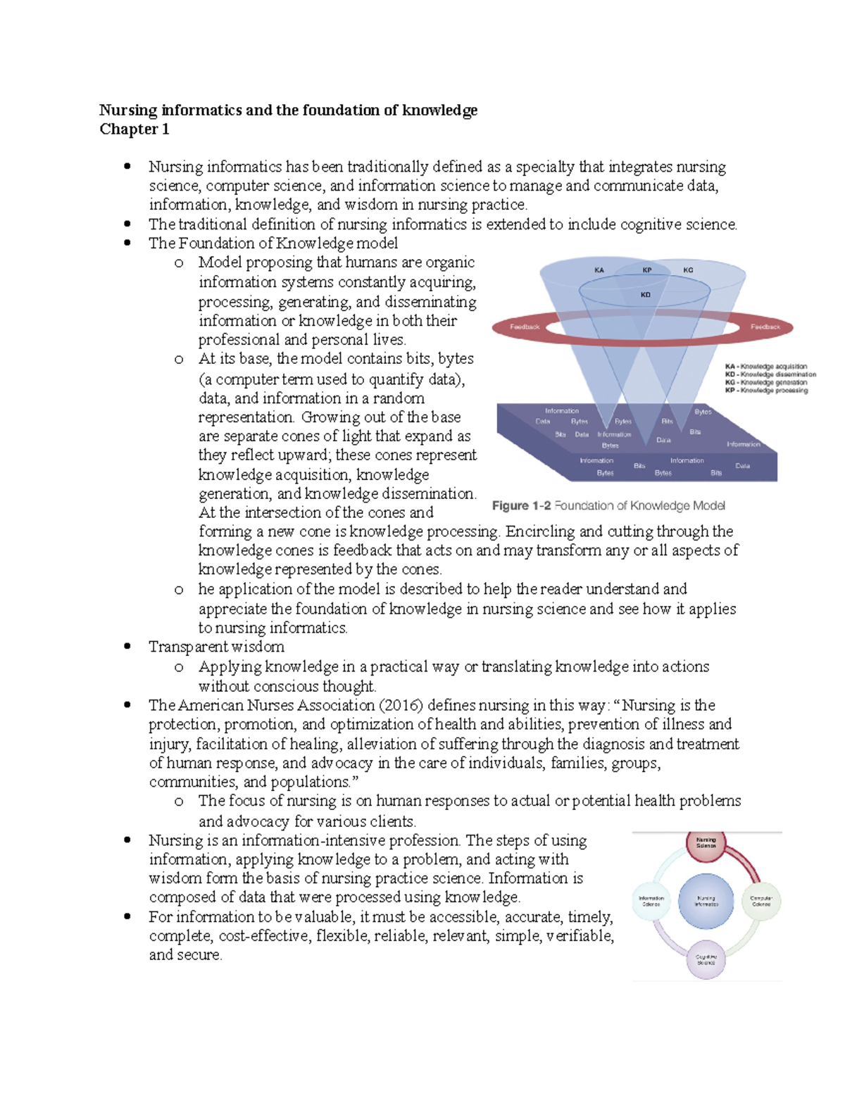 Chapter 1 foundation - Nursing informatics and the foundation of ...