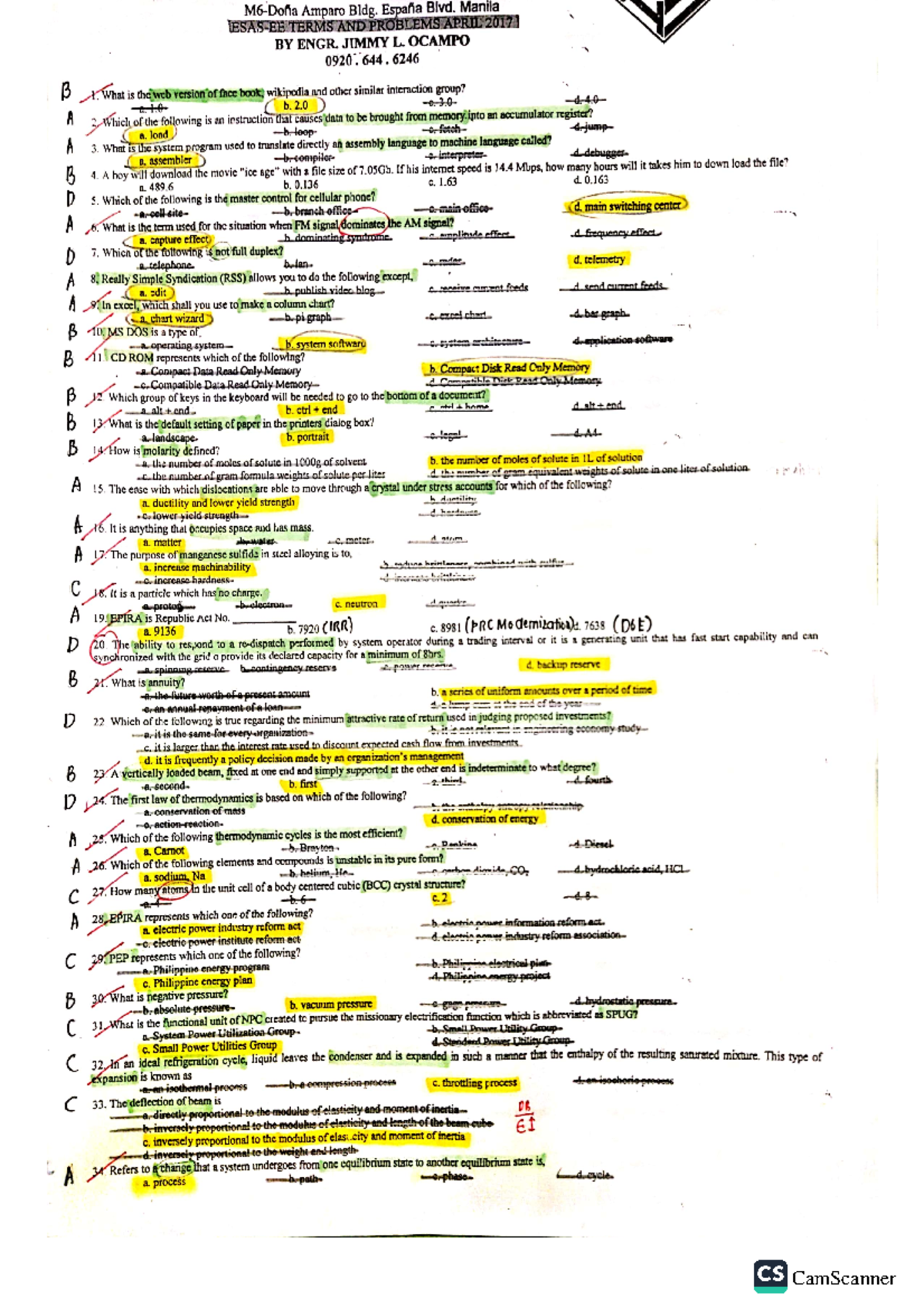 ACES-EE-ESAS - Pass board - BS Electrical Engineering - CamScanner ...