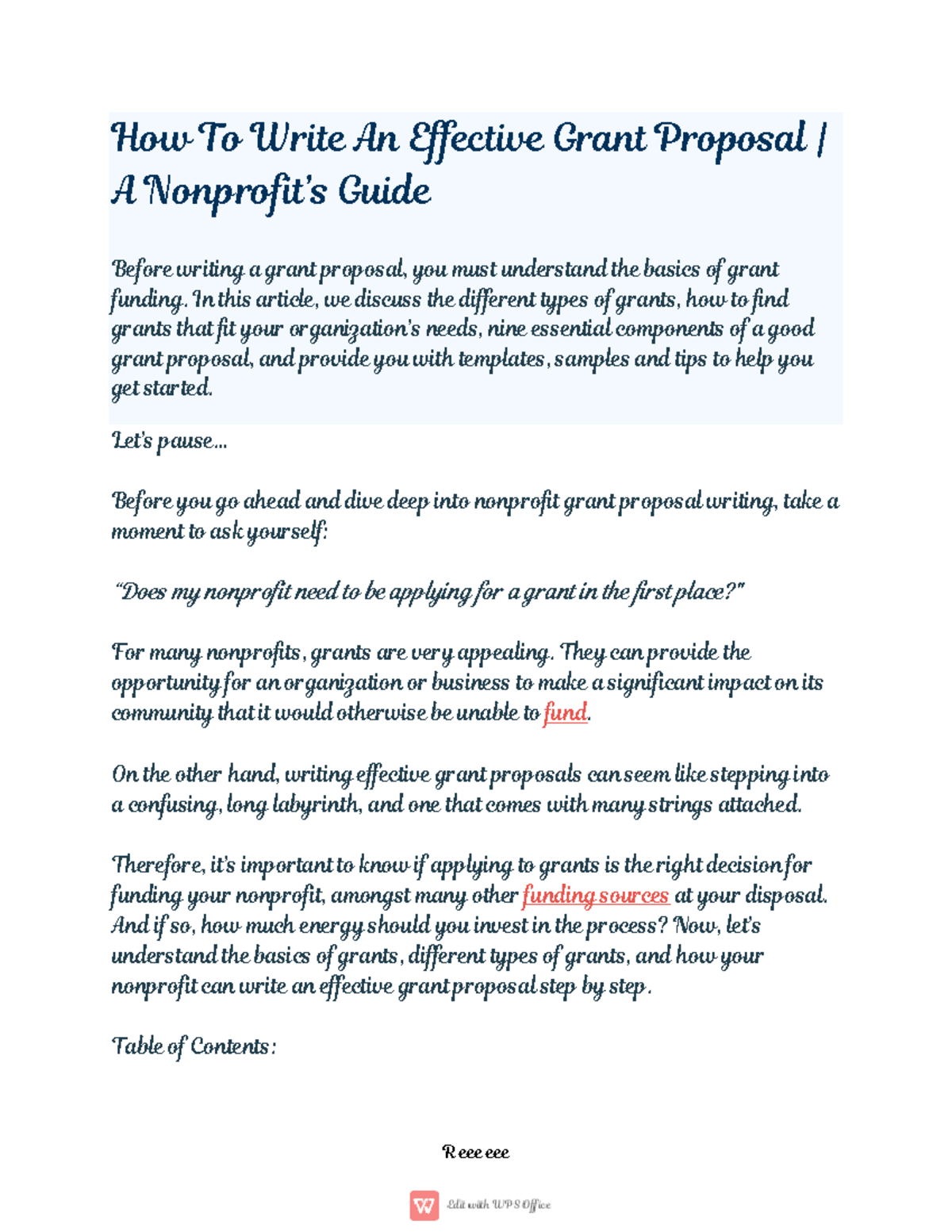 How To Write An Effective Grant Proposal - In this article, we discuss ...