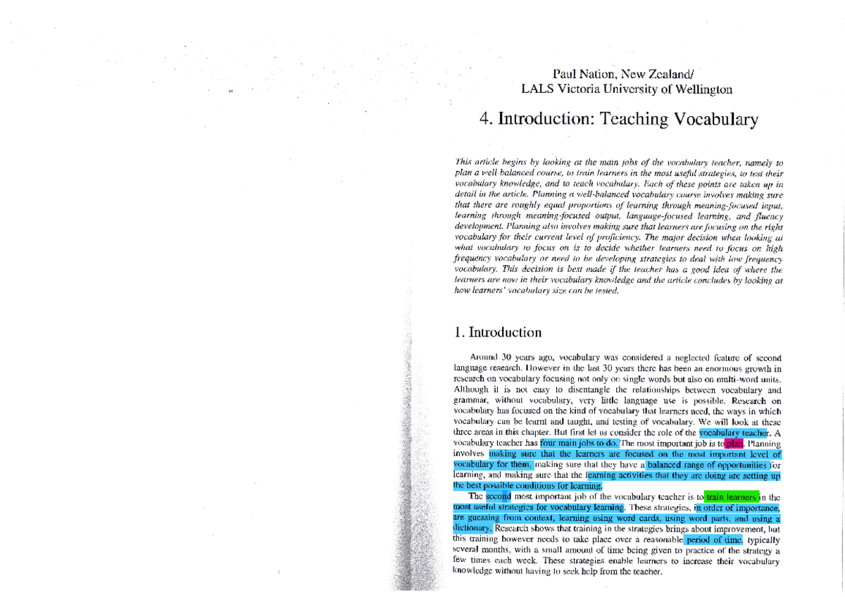Teaching Vocabulary - Paul Nation, New Zeatandl ####### LALS Victoria ...