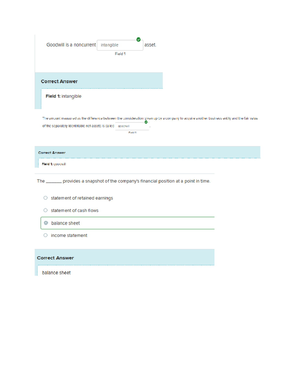 Acct 370 chap 4c - quiz - Goodwill is a noncurrent intangible asset ...