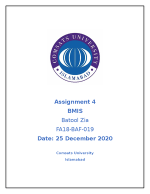 Assign 2 - Answer - COMSATS University Islamabad, Wah Campus Assignment No 2 CLO 2 BSE 6 A, B ...