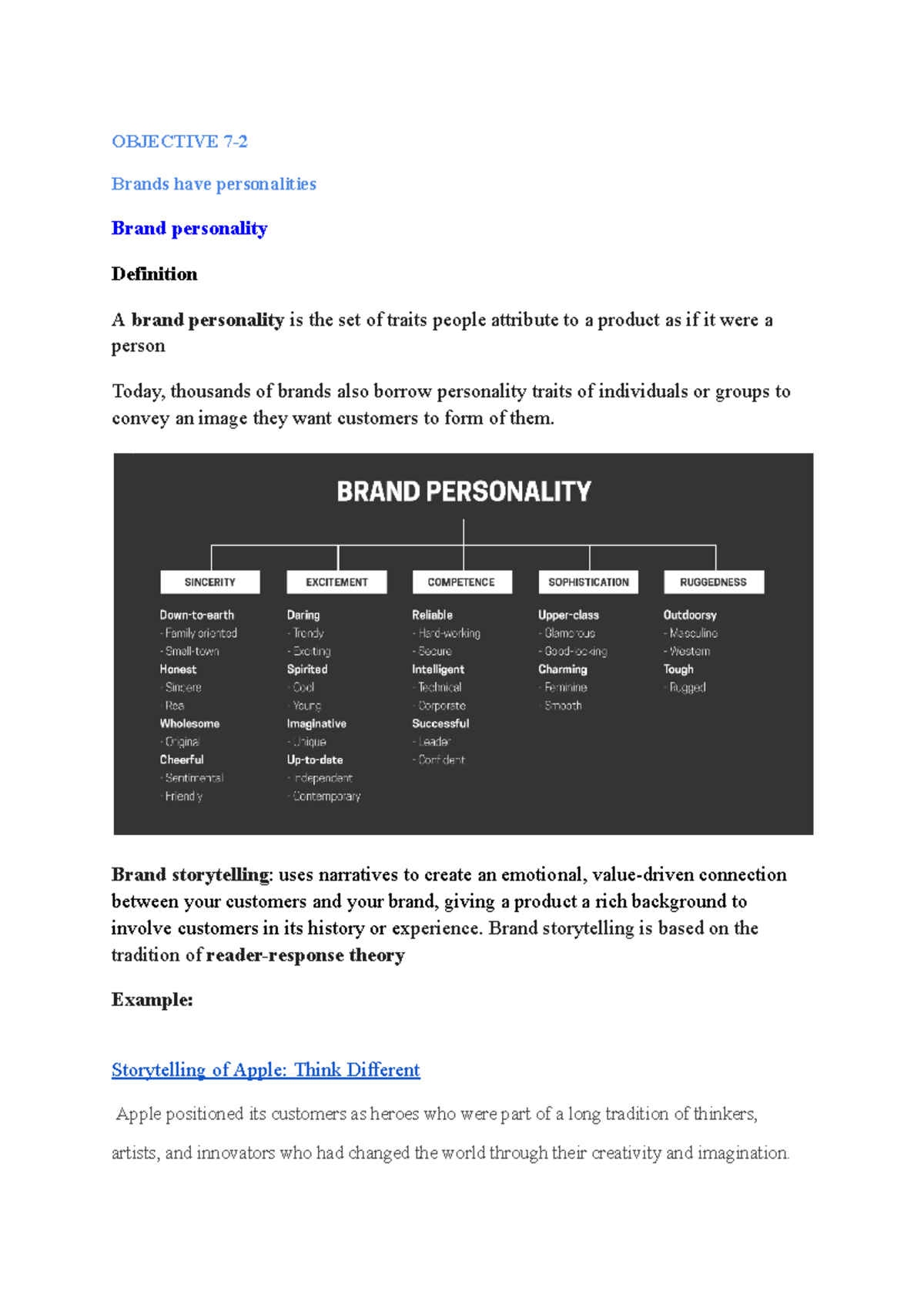 Hvntd - OBJECTIVE 7- Brands have personalities Brand personality ...