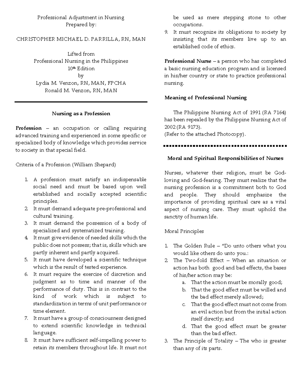 Scribd - Professional adjustment - Professional Adjustment in Nursing ...