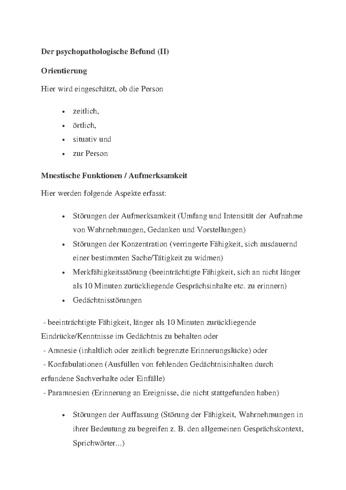 Pathologischer Befund II - Der psychopathologische Befund (II ...