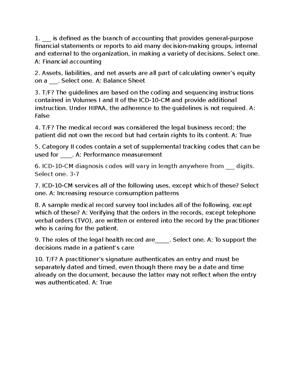 HCM 345 2-2 Module Quiz - ___ is defined as the branch of accounting ...