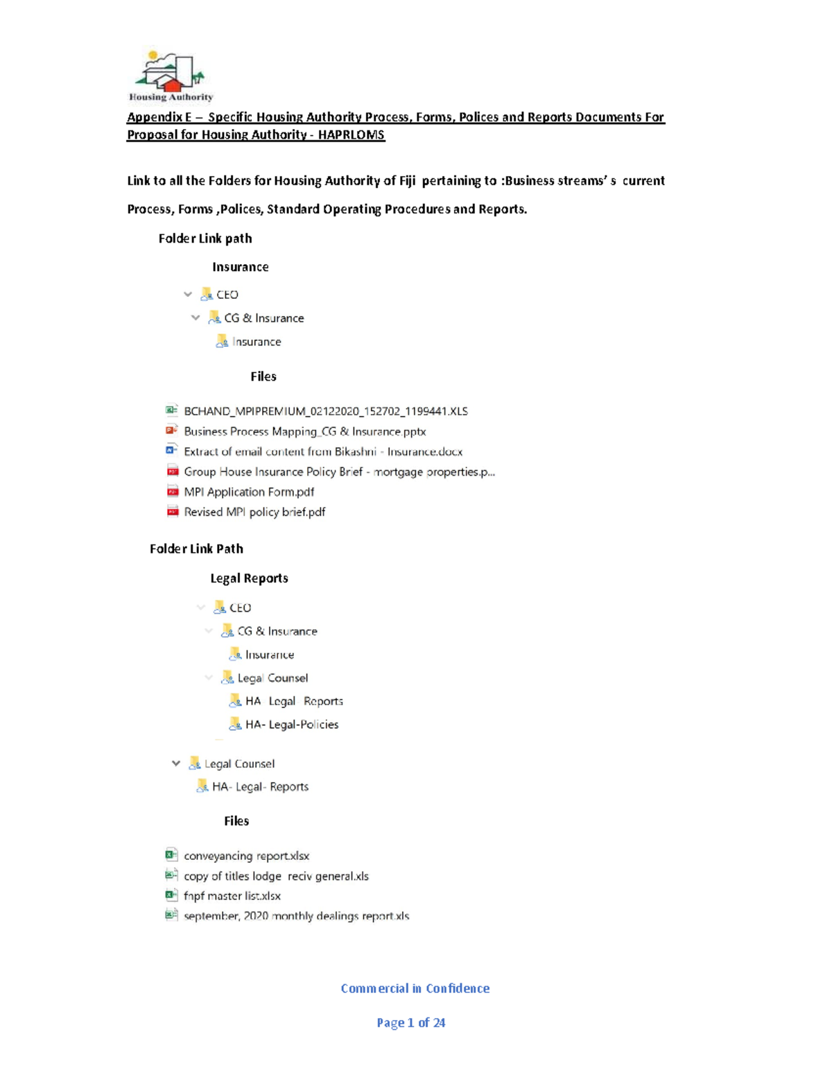 Appendix E- Housing Authority of Fiji’s Specific Forms,Reports,Policies ...