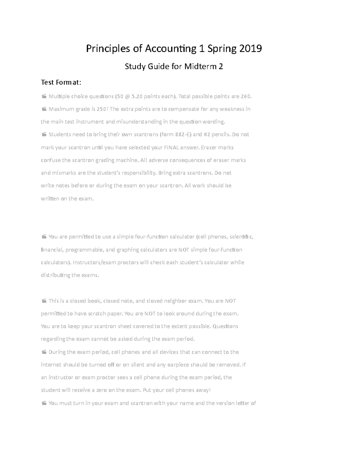 ACCT Midterm Exam Notes - Principles of Accounting 1 Spring 2019 Study ...