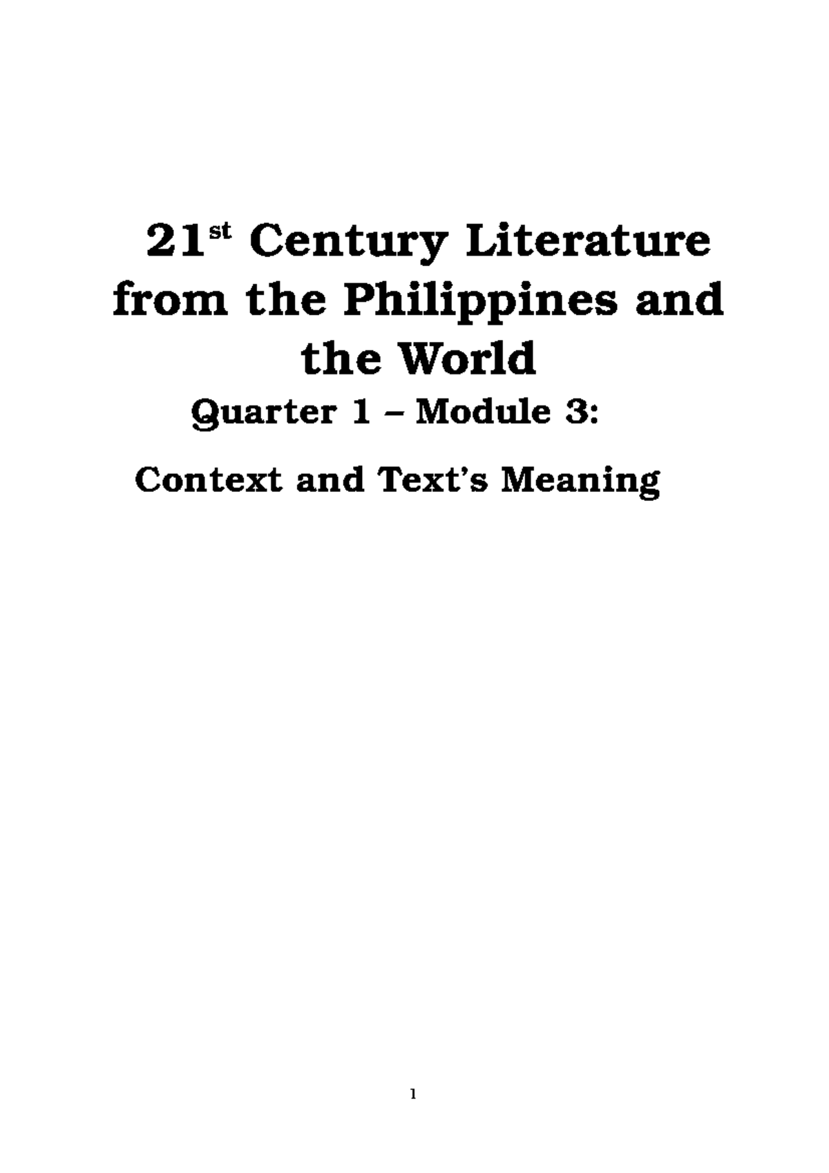 21st Century Literature Module 3 - Life and Works of Rizal - Studocu