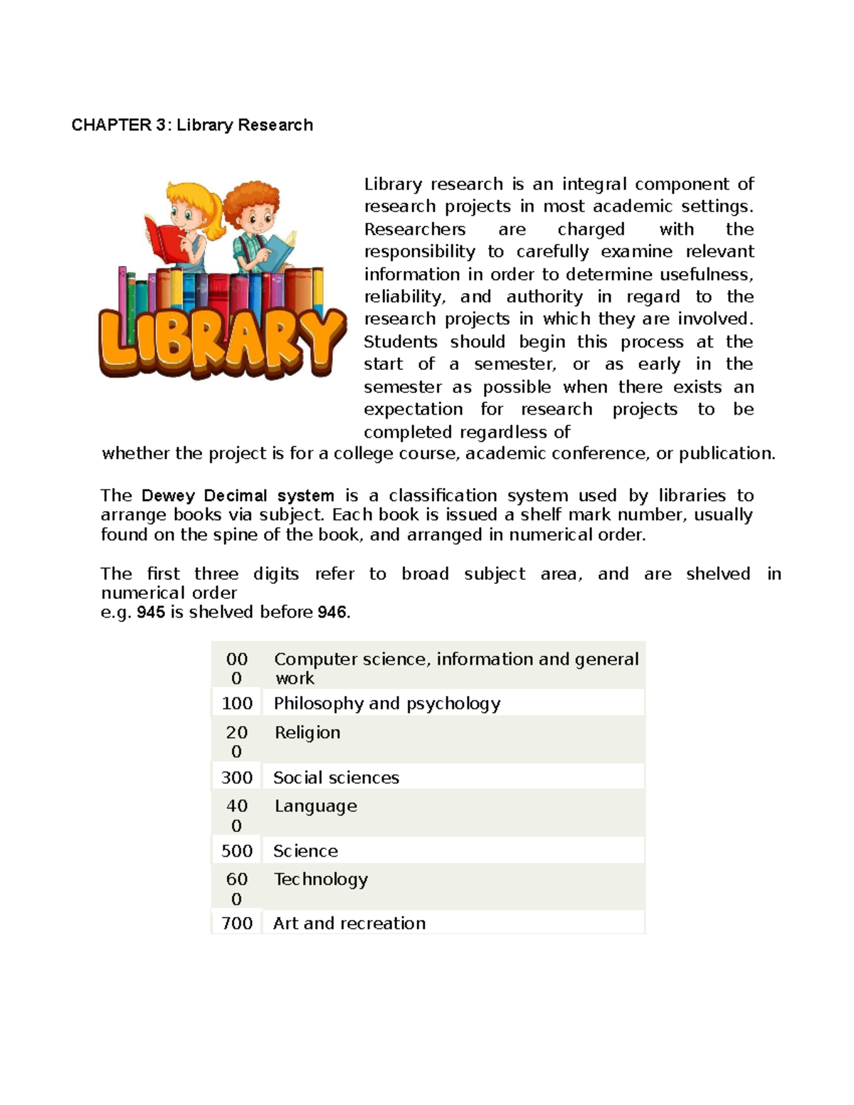 Chapter 3 - Library Research - CHAPTER 3: Library Research Library ...