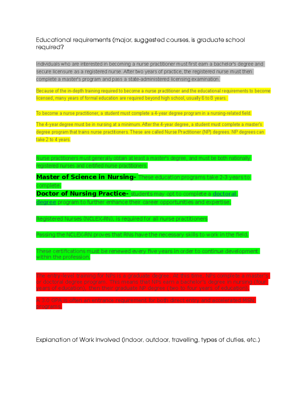 Information - Educational requirements (major, suggested courses, is ...