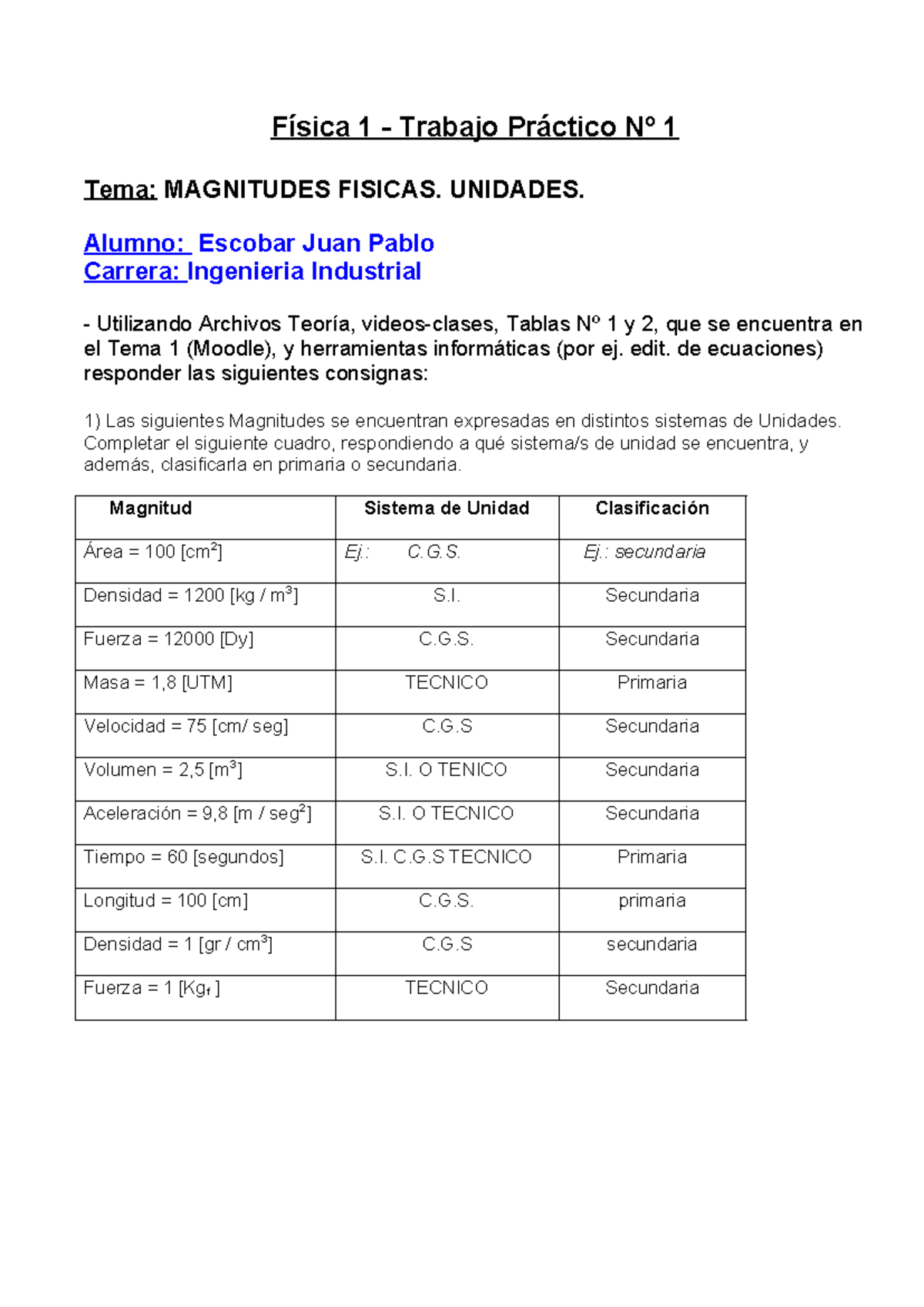 Escobar Juan P. TP N1 ING Industrial - Física 1 - Trabajo Práctico Nº 1 ...