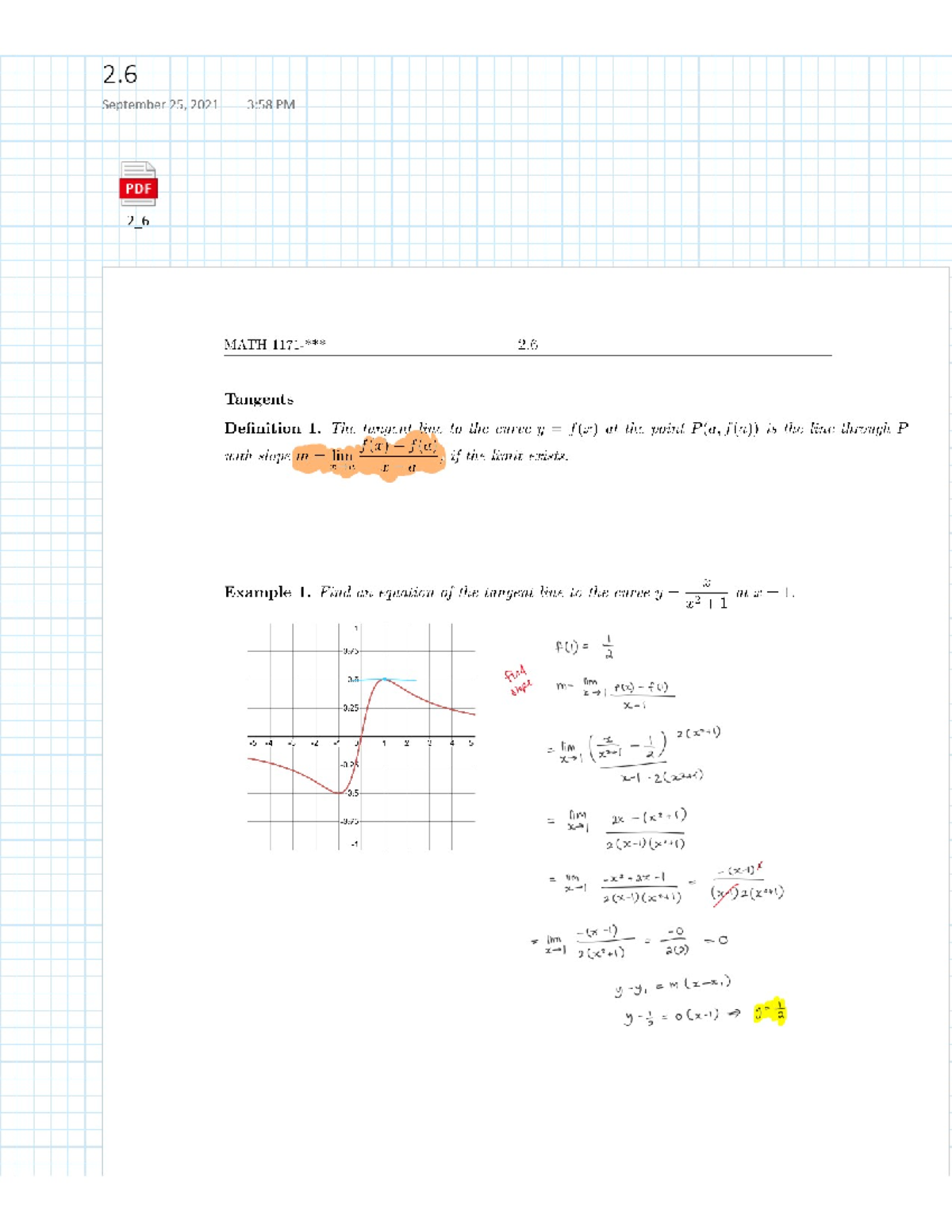 Calculus 1 Lecture Notes 2.6 - MATH 1171 - Studocu