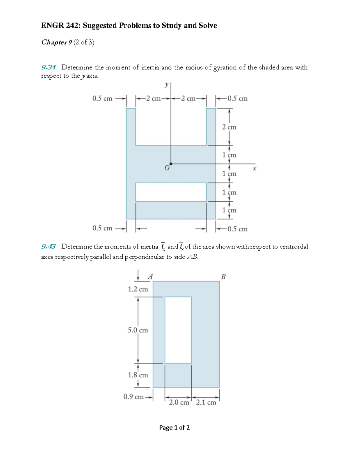 Suggested Problems Ch9 2 of 3 - ENGR 242: Suggested Problems to Study ...