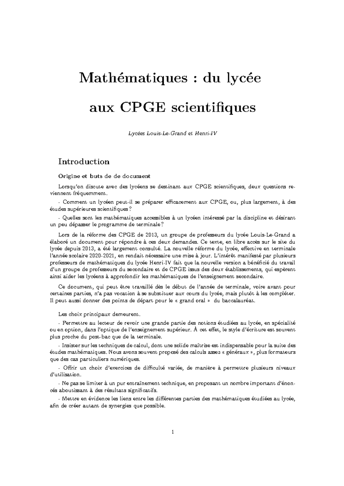 Poly Math LLg - Poly math transition prépa crédit: llg - Mathématiques : du lycée aux CPGE - Studocu