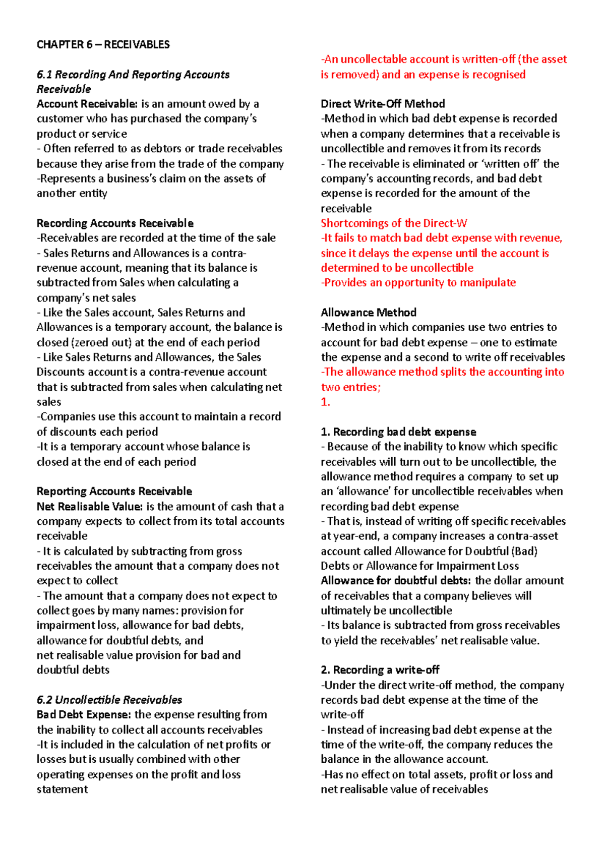Chapter 6 - Account Receivables - CHAPTER 6 – RECEIVABLES 6 Recording ...