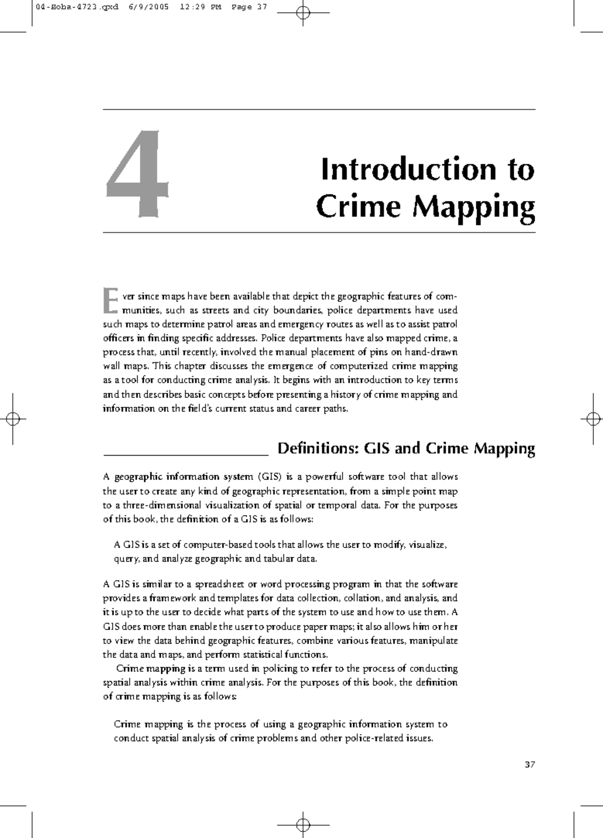 Crime mapping - Intro to crim - 37 4 Introduction to Crime Mapping E ...