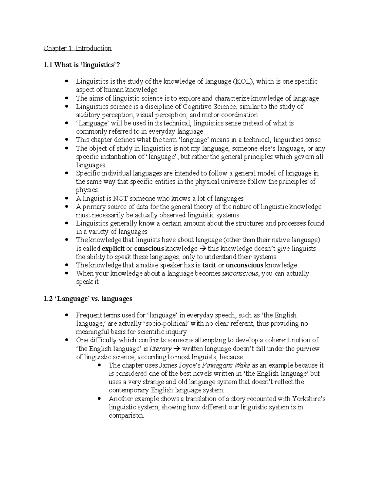 Chapter 1 Textbook Notes Chapter 1 Introduction 1 What Is ‘linguistics Linguistics Is The