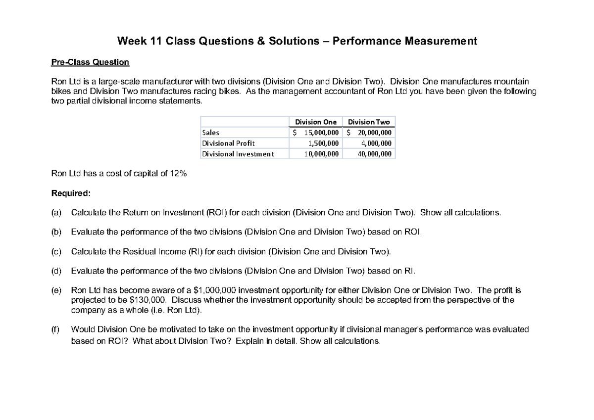 Week 11 Class Questions & Solutions-1 - Week 11 Class Questions ...