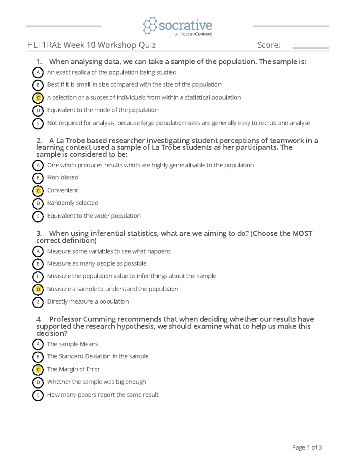 HLT1RAE Week 10 Quiz Answers - Warning: Popup annotation has a missing or invalid parent ...