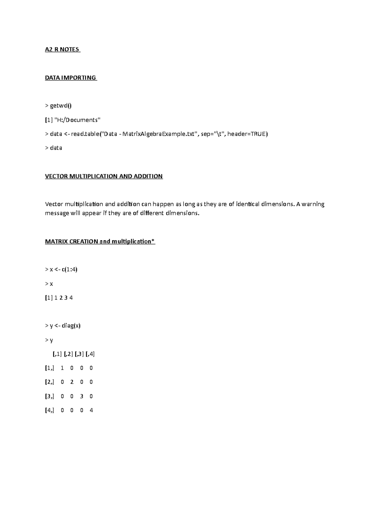 DATA Importing in R - A2 R NOTES DATA IMPORTING getwd() data data ...