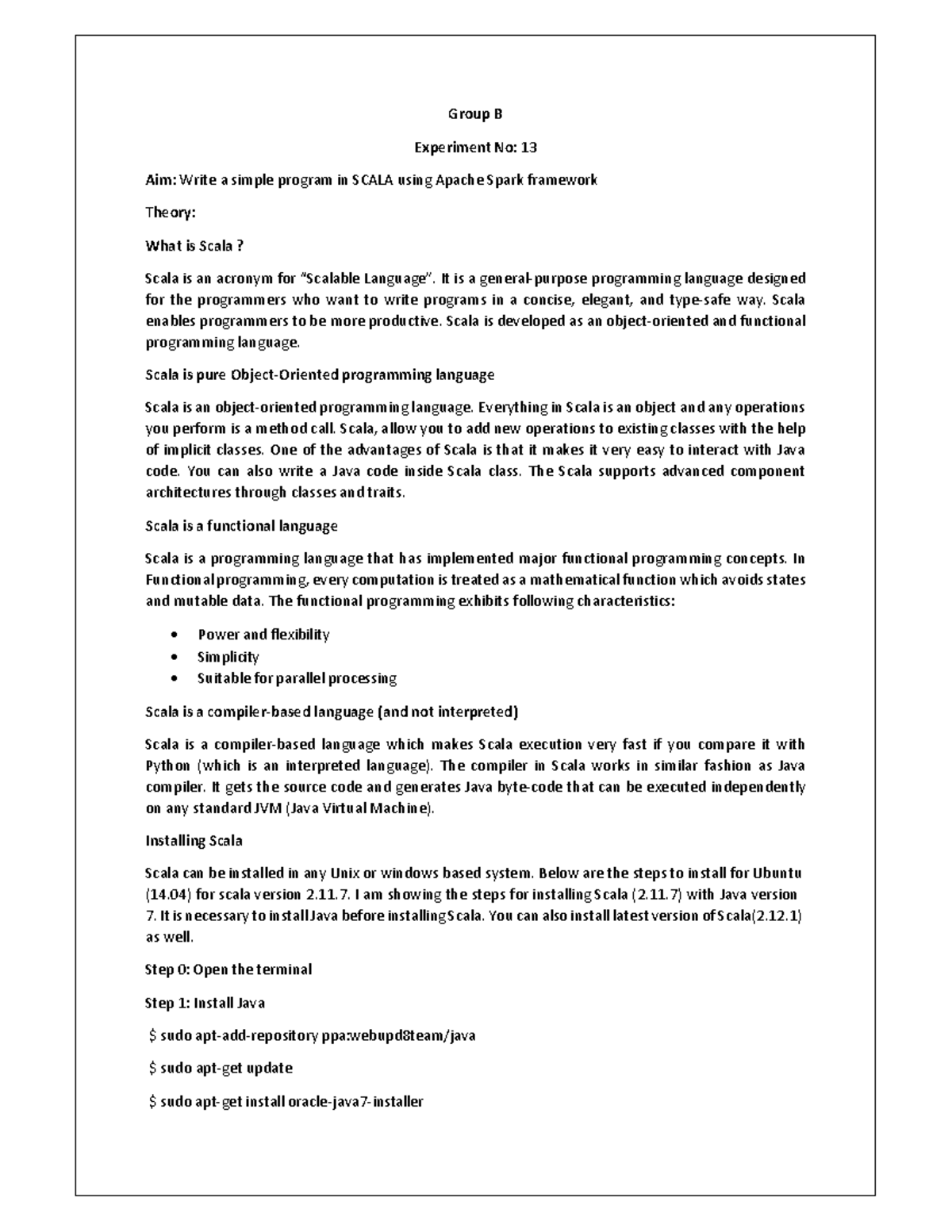 Lab 12 group B - Group B Experiment No: 13 Aim: Write a simple program ...