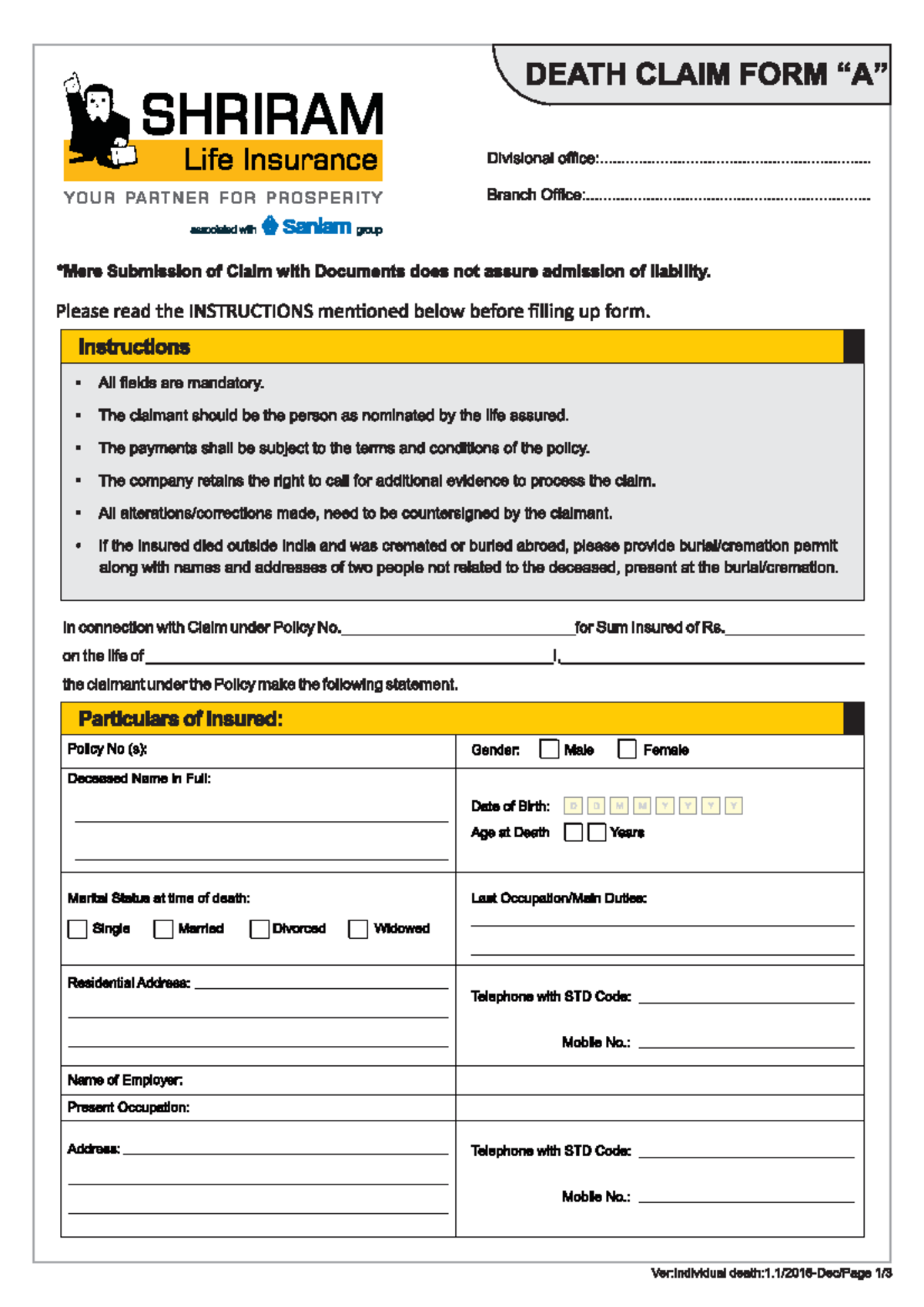 New claim form A - Hahaha - Mechanical Engineering - Studocu