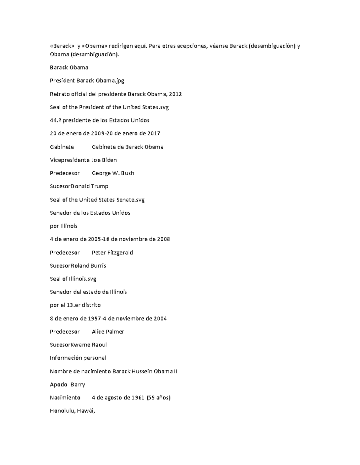 Barack - biografia - «Barack» y «Obama» redirigen aquí. Para otras ...