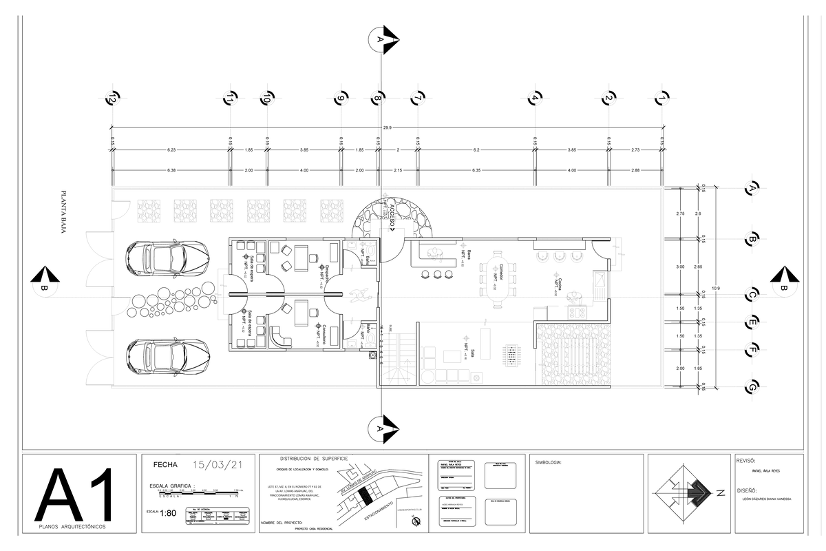 Planos Arquitectónicos - FECHA ESCALA GRAFICA :0 S C A L A :0.501 2 3 4 ...