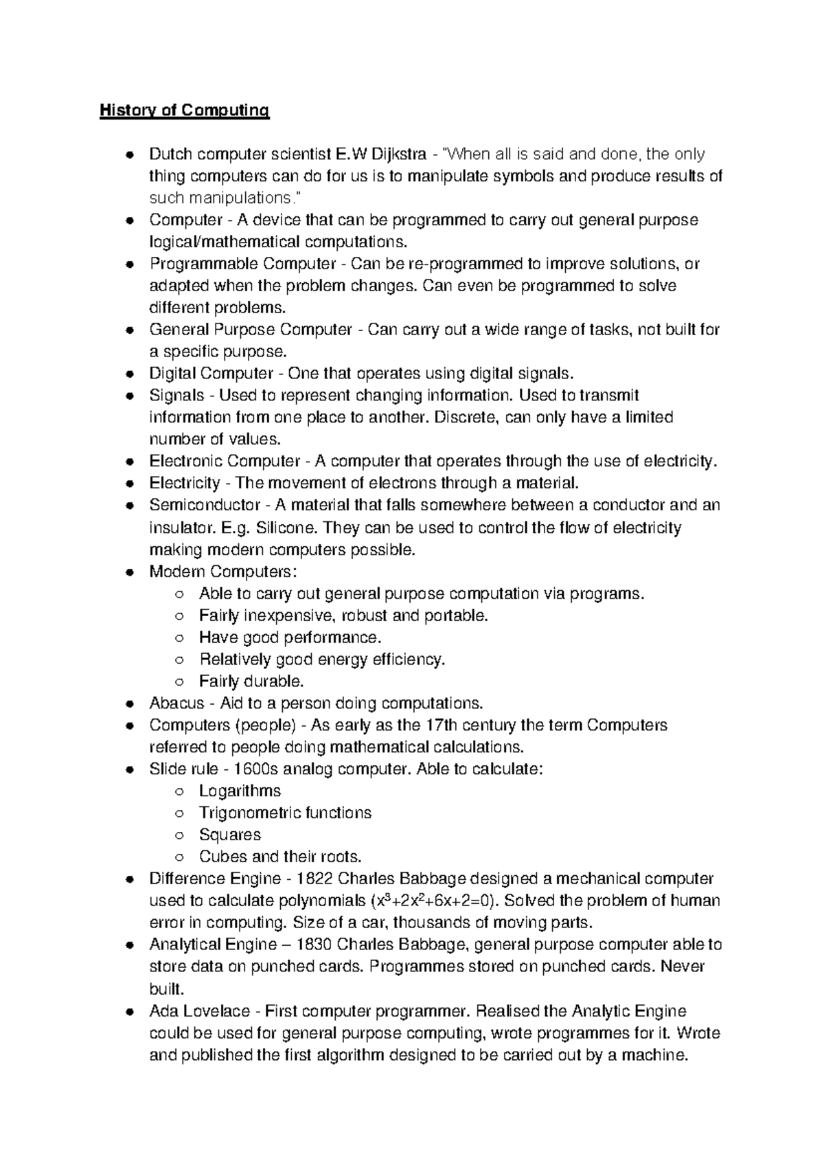 Computer Science Notes (1) - History of Computing Dutch computer ...