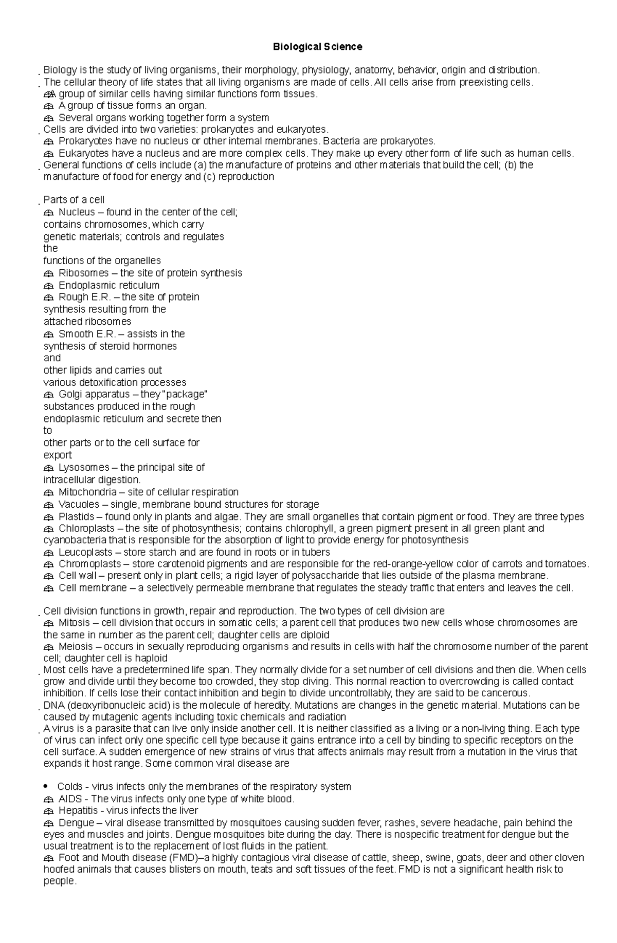 BIO Scie - reviewer - Biological Science Biology is the study of living ...
