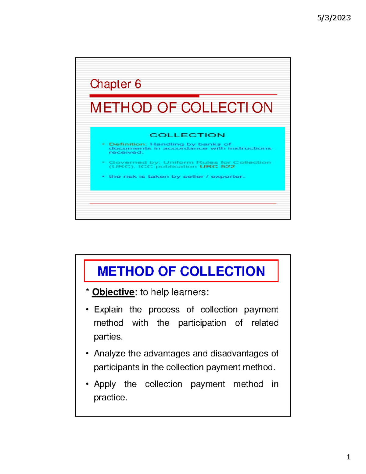 Chapter 6 Method of Collection - Chapter 6 METHOD OF COLLECTION METHOD ...