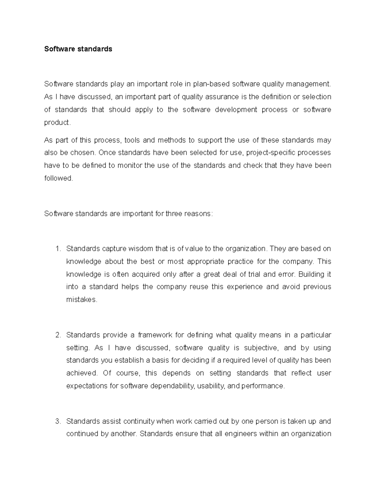 Software standards - Software standards Software standards play an ...