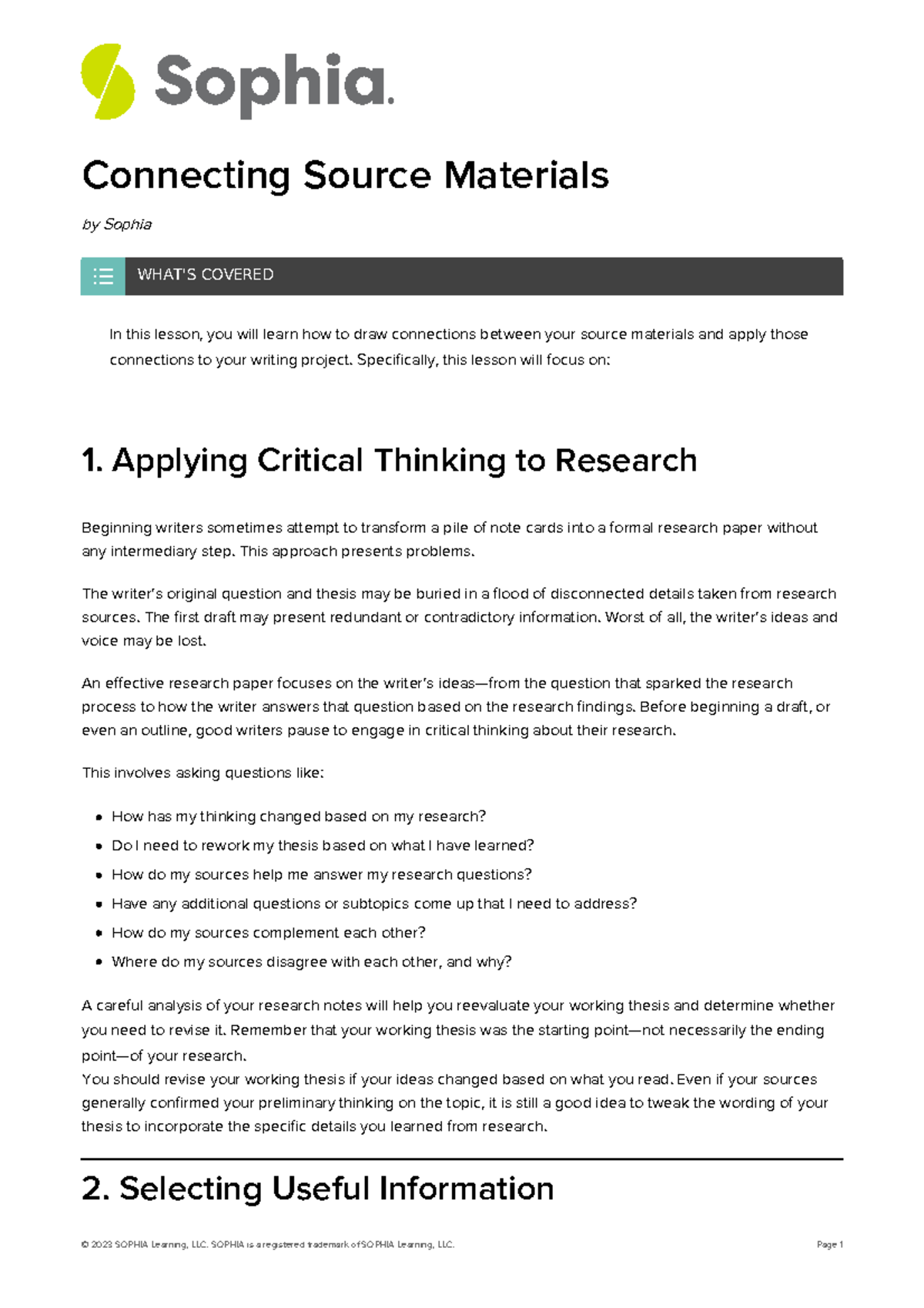 Connecting source materials - Connecting Source Materials by Sophia In ...