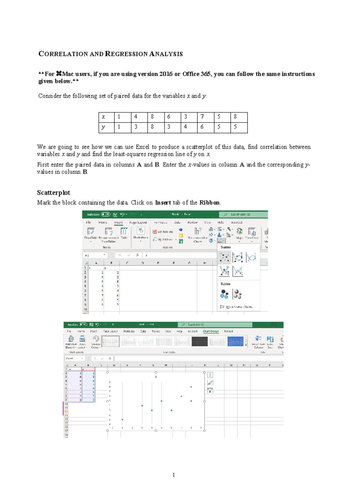 Correlation and Regression Analysis in Excel - CORRELATION AND REGRESSION ANALYSIS For ⌘Mac ...