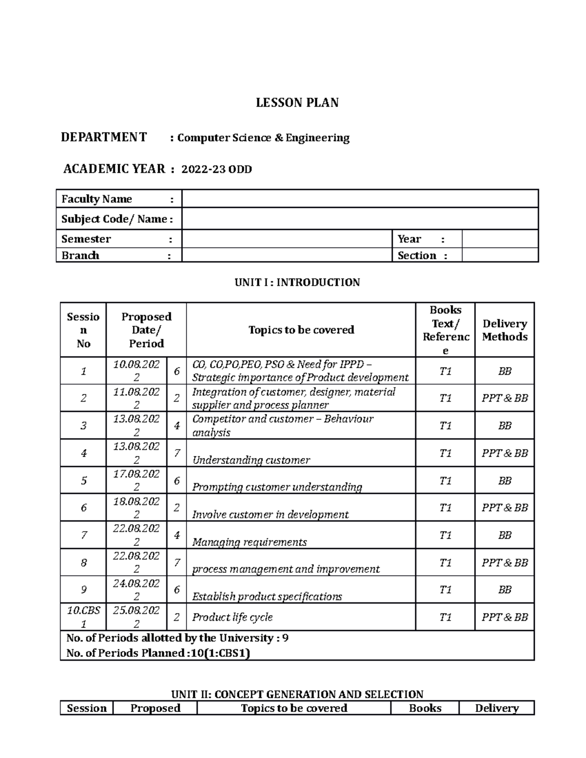PDD - Lesson Plan - LESSON PLAN DEPARTMENT : Computer Science ...