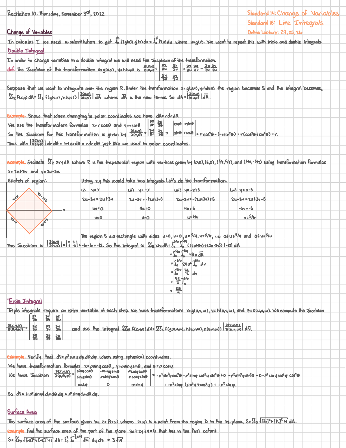 Calculus III Mini Lecture 10 - Recitation 10 : Thursday, November 3rd ...
