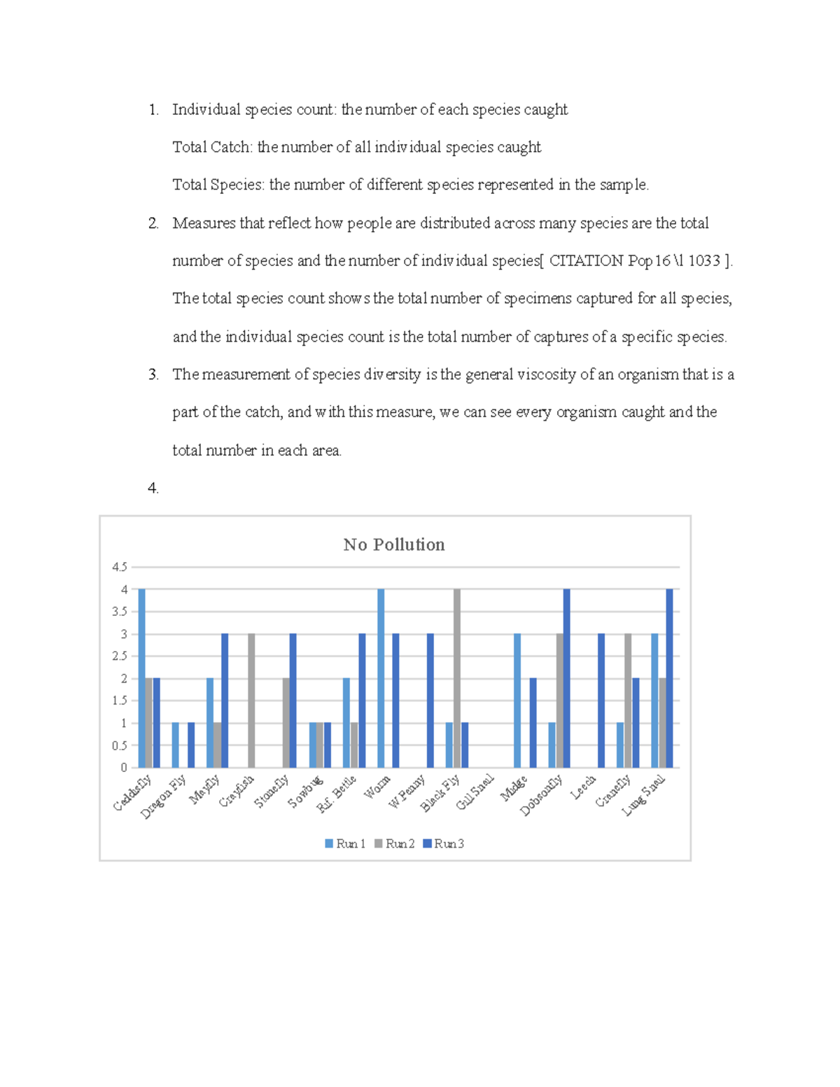 BIOL-LJ #5 - Use this as a guide. - 1. Individual species count: the ...