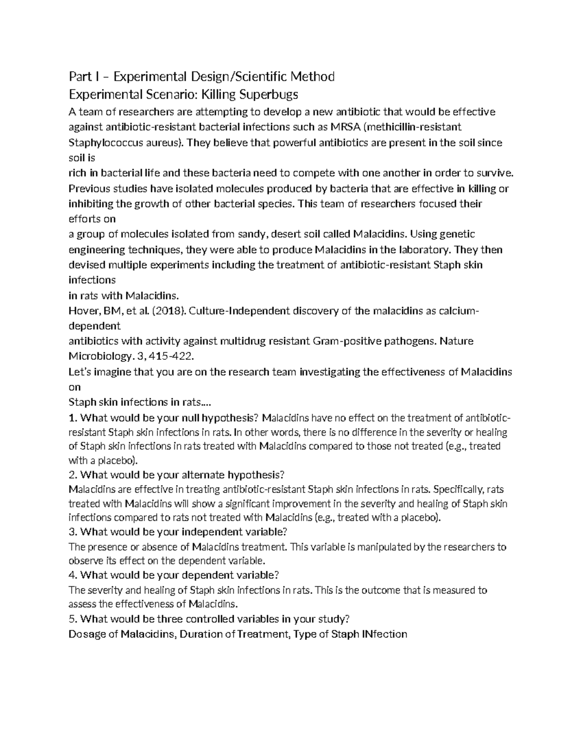 Scientific Method - bro - Part I – Experimental Design/Scientific ...