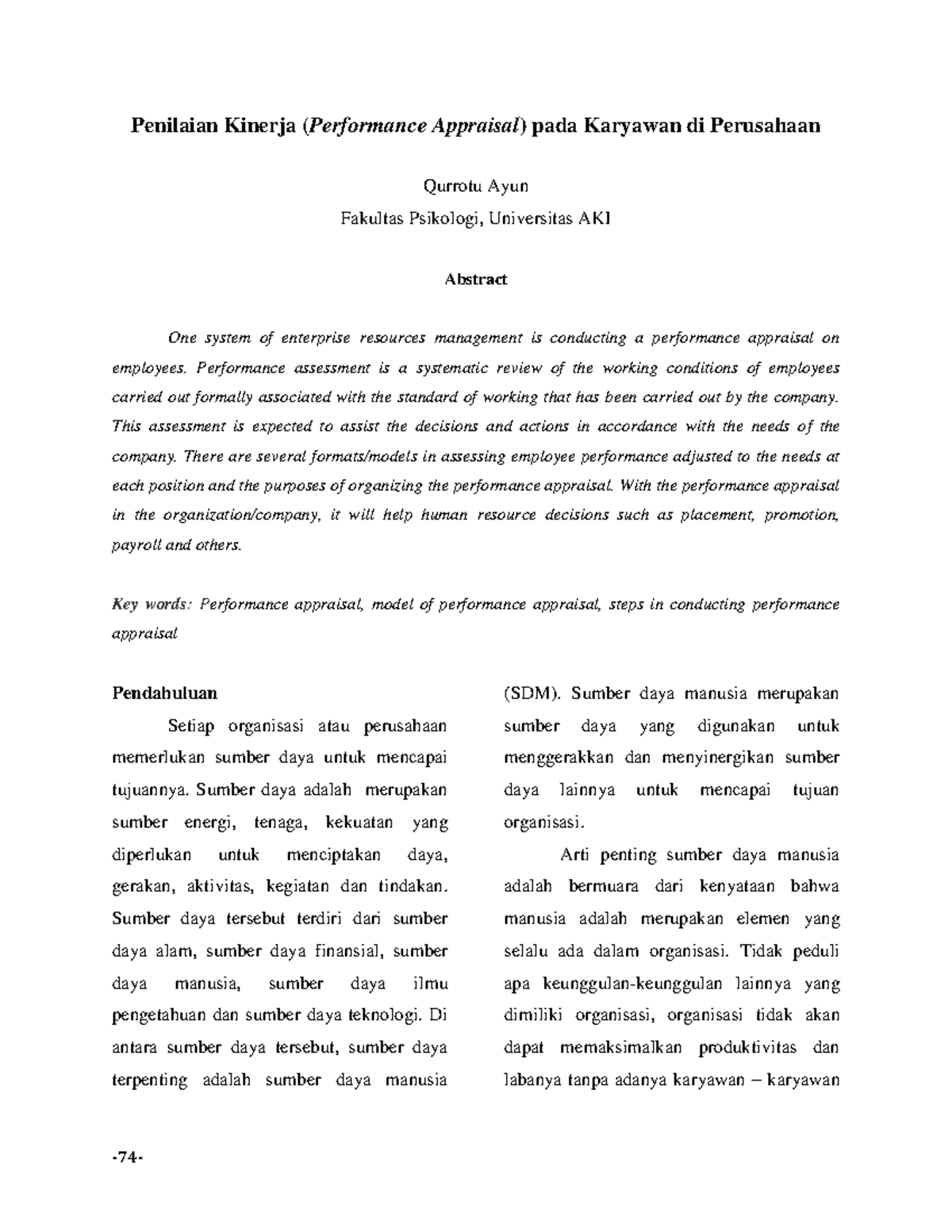 48-Article Text-84-1-10-2016 1115 - Penilaian Kinerja (Performance ...