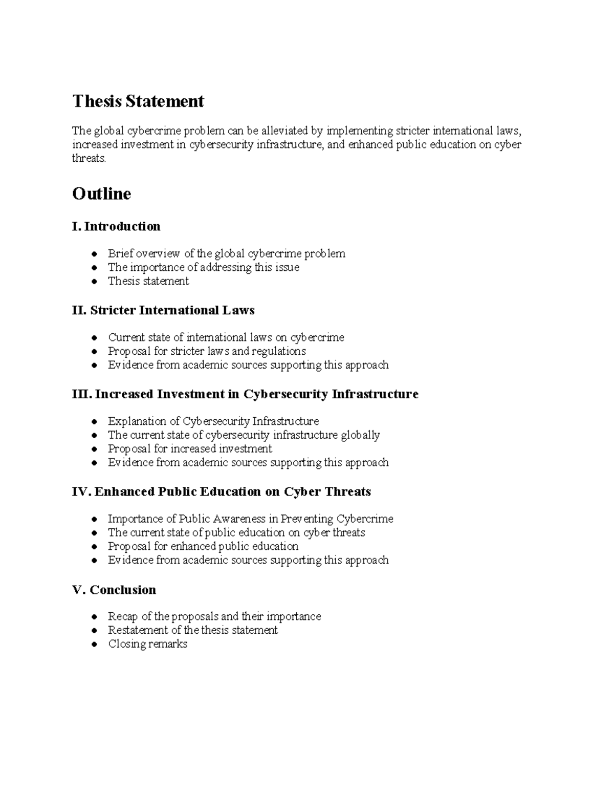 Proposal Classical Argument Essay Assignment outline - Thesis Statement ...
